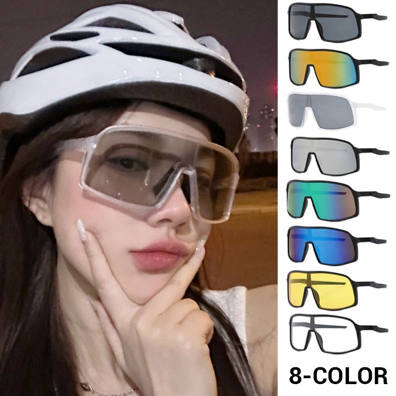 One-piece oversized frame goggle sunglasses women's outdoor riding UV ...