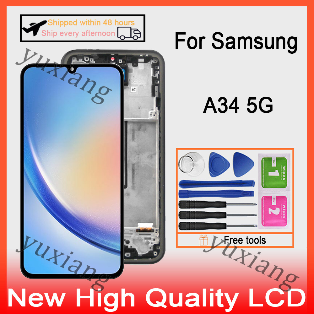 Original AMOLED TFT Samsung Galaxy A34 5G LCD Display Touch Screen With ...