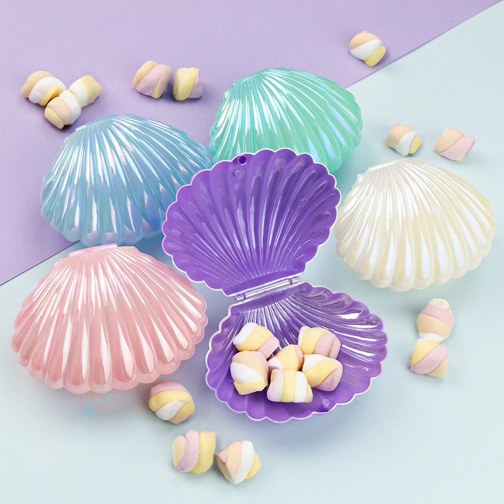 5pcs Pearl White Pink Purple Seashell Shaped Candy Box Durable Gift Box ...