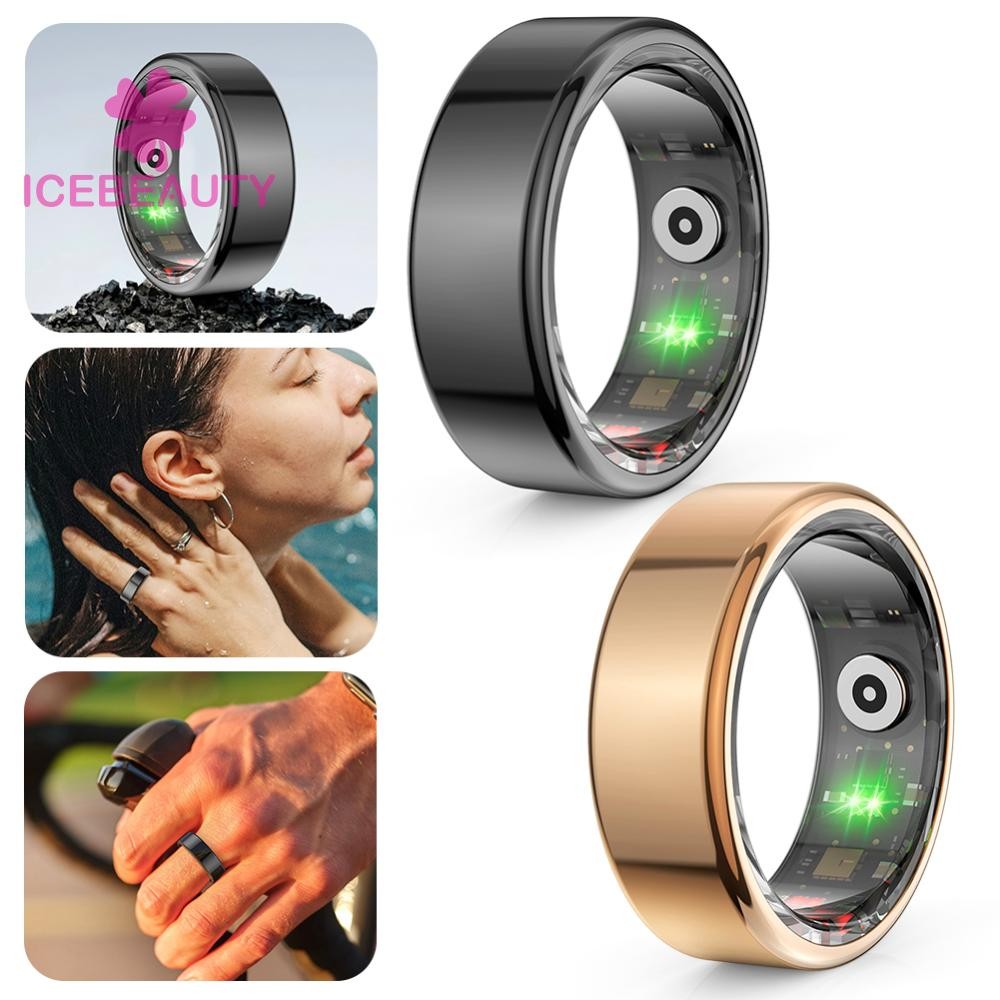 R02 Smart Ring Blood Oxygen Tracker Men Ring Stainless Steel Chest ...