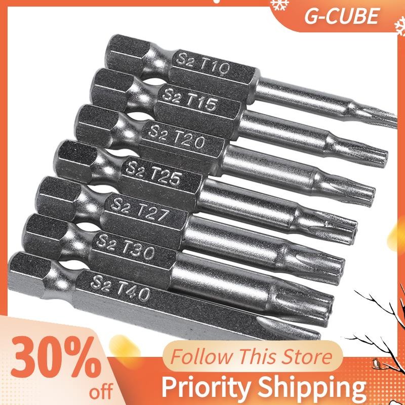 7Pcs Set Star Bit Screwdriver Drill Bits Screw Driver Magnetic 1/4Inch ...