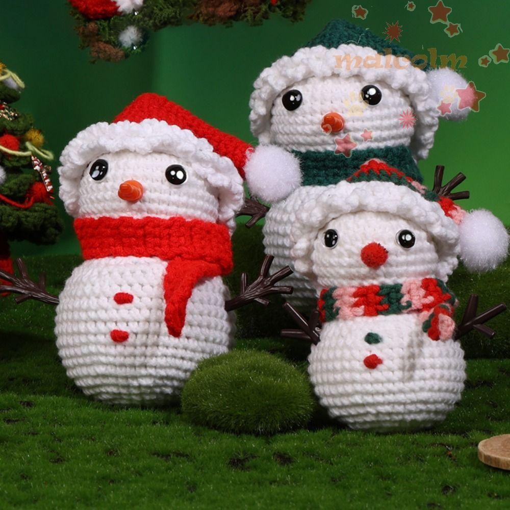 MALCOLM Christmas Crochet Kits, Cartoon Easy Yarn Decorative Crochet ...