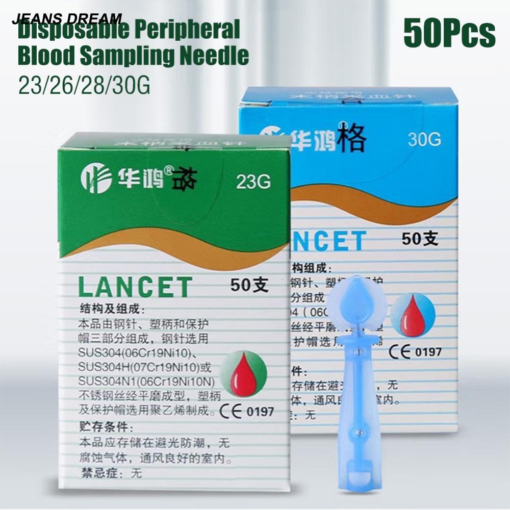 JEANSDREAM 50pcs 28g Disposable Peripheral Blood Sampling Needle Blood ...