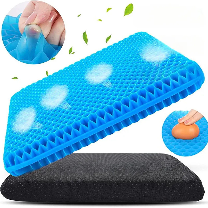 Double layer thick egg gel cushion decompression breathable cushion car ...