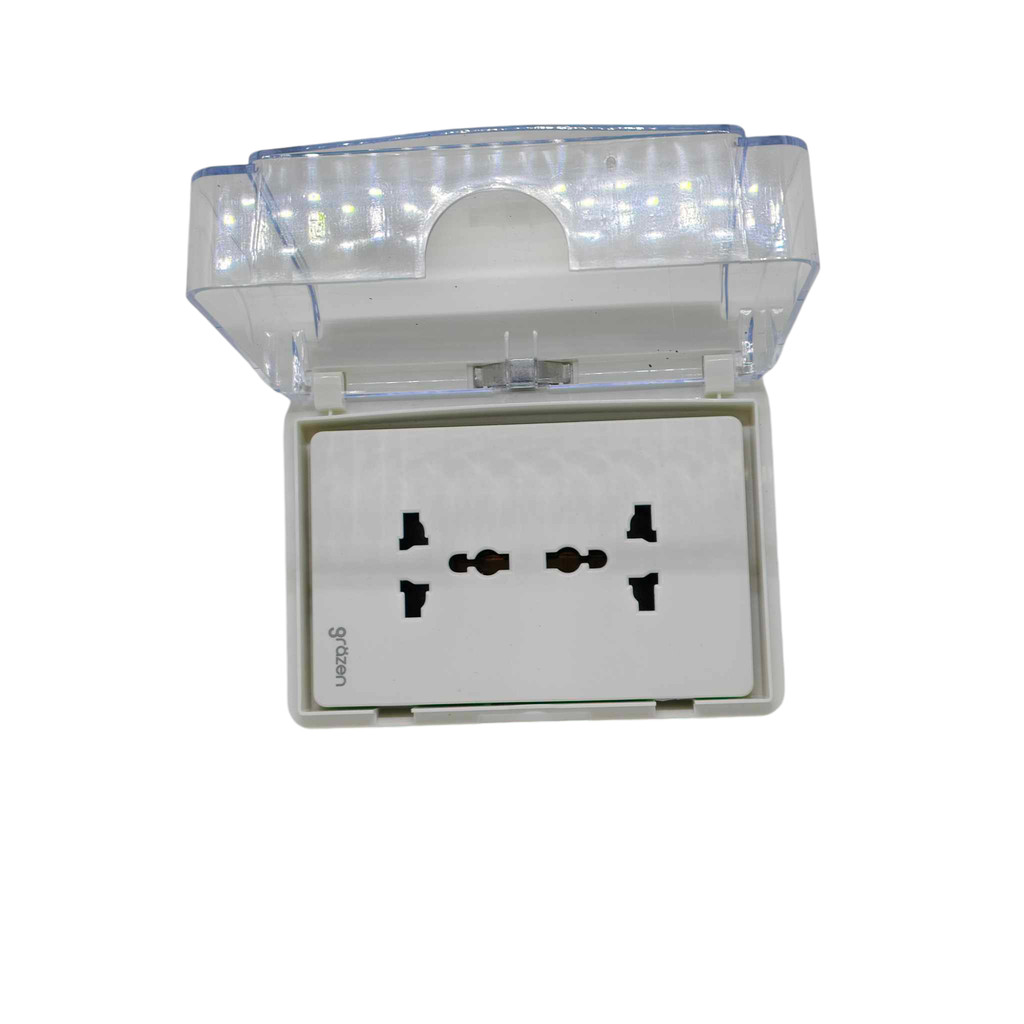 Grazen Weatherproof Duplex Universal Outlet w/ Ground 16A 220V ...