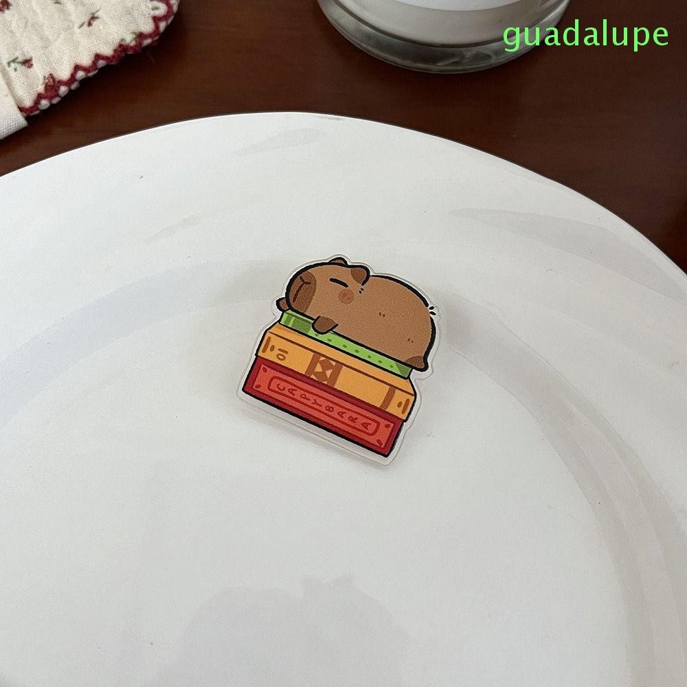 GUADALUPE1 Acrylic Capybara Pin, Breastpin Cute Study Capybara Brooch ...