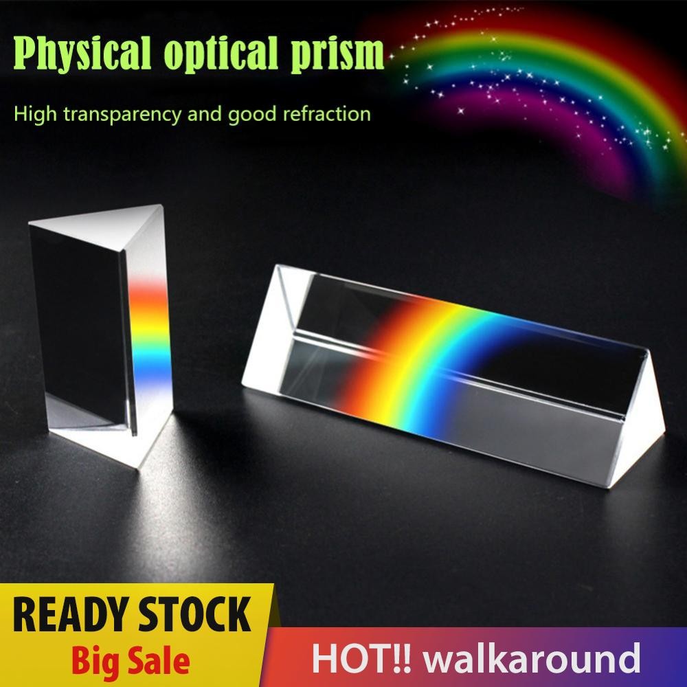 25x25x80mm Triangular Optical Prisms Glass Physics Teaching Refracted ...