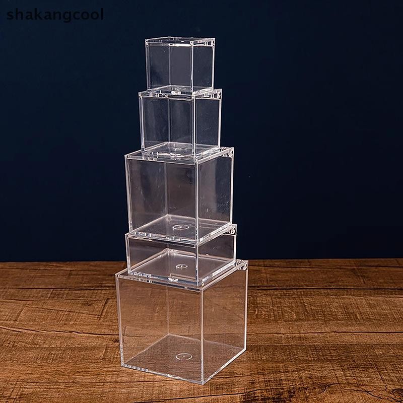 SCPH Clear Acrylic Square Cube Box With Lids/Durable Candy Box ...