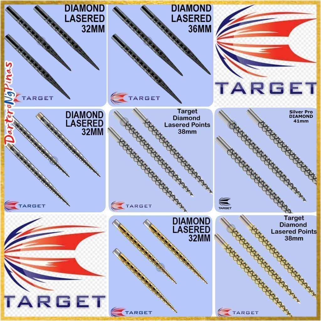 Darts Target Dart 32mm 36mm 38mm 41mm Diamond Onyx Quartz Point points | Shopee Philippines