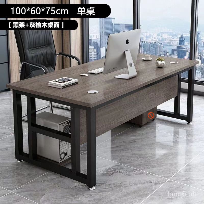 Simple Modern Single Desktop Computer Desk Office Steel Frame Executive ...