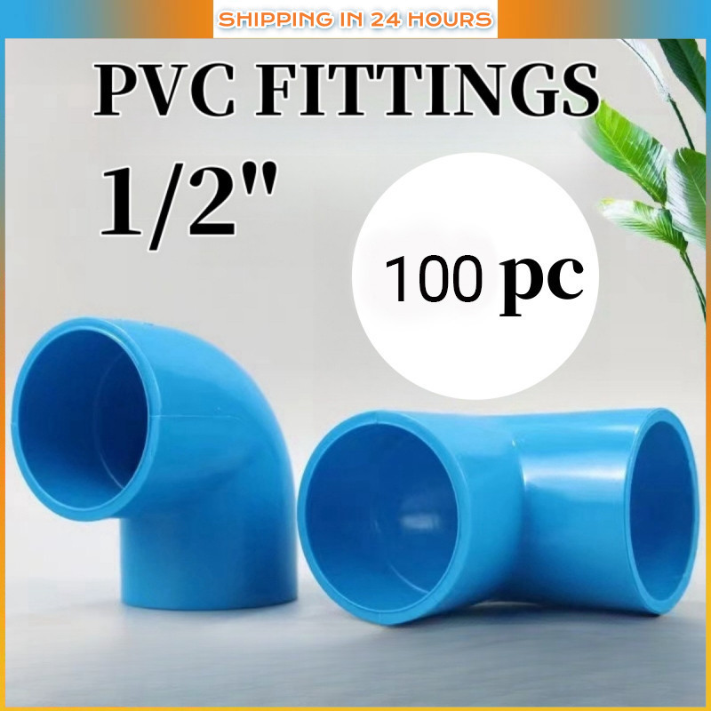 [Fast Deliver] 100pcs1/2" Pvc Fittings /Pvc Blue Elbow/20mm Pvc ...