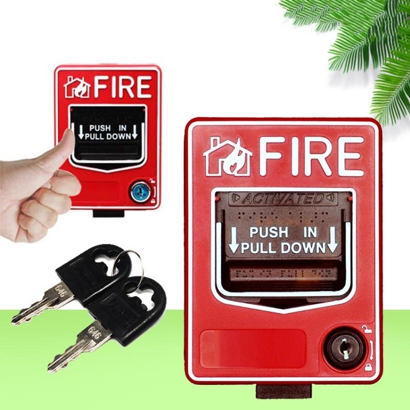Fire Alarm System Manual Call Point Button Fire Push In Pull Down ...