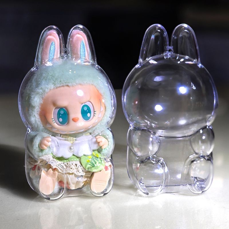 HW Labubu Doll Clear Acrylic Protective Case Transparent Bag for Labubu ...