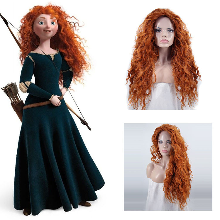 Brave Merida Princess Cosplay Wig Long Orange Heat Resistant Synthetic ...