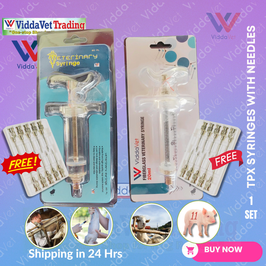 Syringe wih needles Veterinary syringe needlespig set fiberglass ...