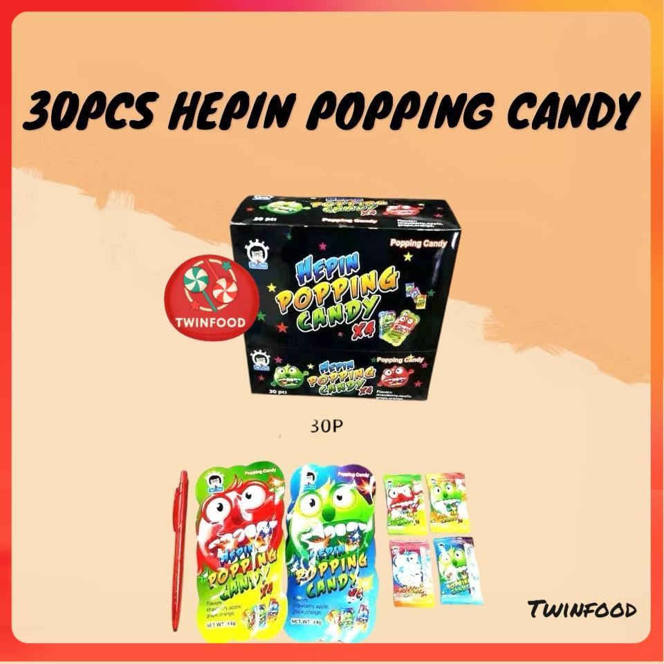 30pcs HEPIN Popping Candies – Fizzy Fruit Fun (hitam box) | Shopee ...