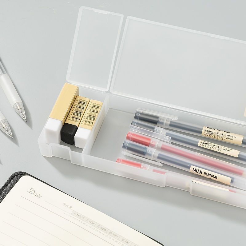 MUJI Japan Pencil Case Stationery Translucent Frosted Simple High ...