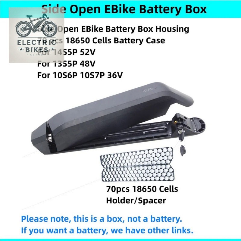 70 pcs 18650 cells Ebike Battery Box 36v 48v 52v Reention Kirin Side ...