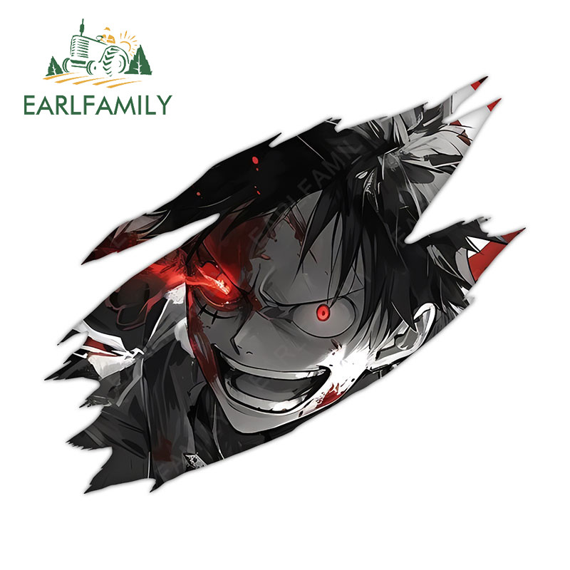 EARLFAMILY 13cm One Piece Anime Tear Car Sticker Occlusion Scratch ...