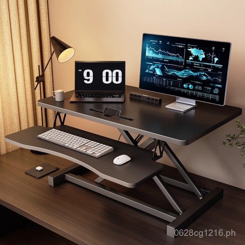 Height Adjustable Computer Desk Workbench Foldable Desktop Standing ...