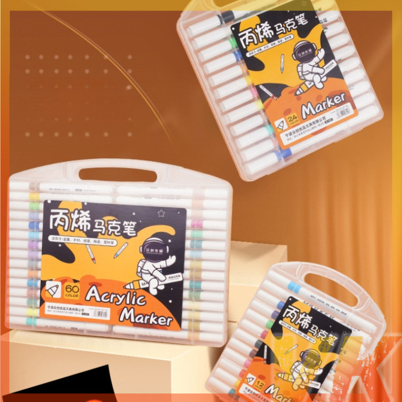VK 12/24/36/48/60/80 Color Water-based Acrylic Marker Quick-drying ...