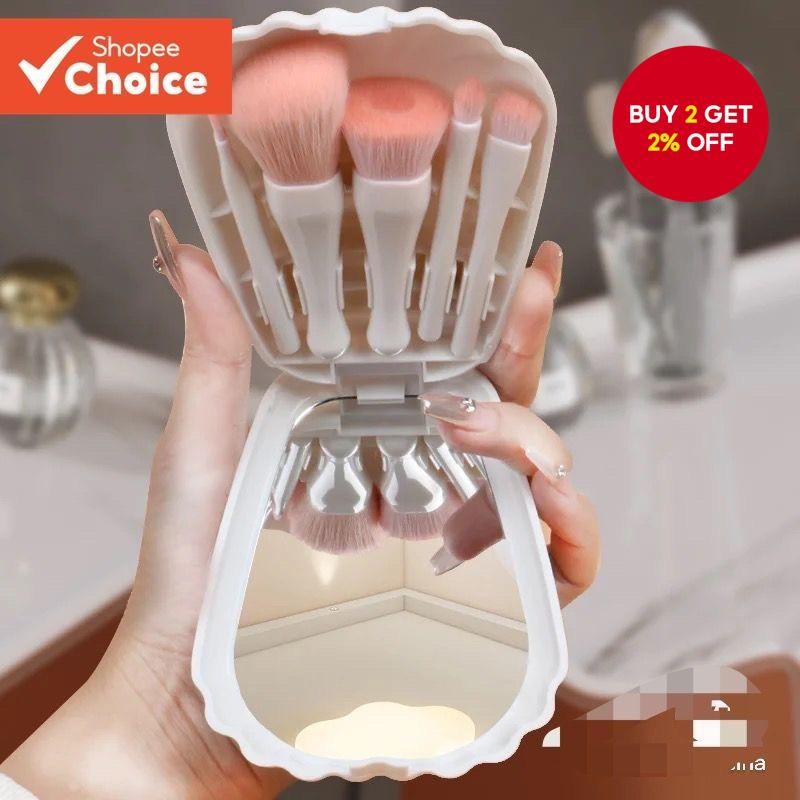 Beauty Blogger Recommended Shell Mirror Makeup Brush mini Small Cute ...