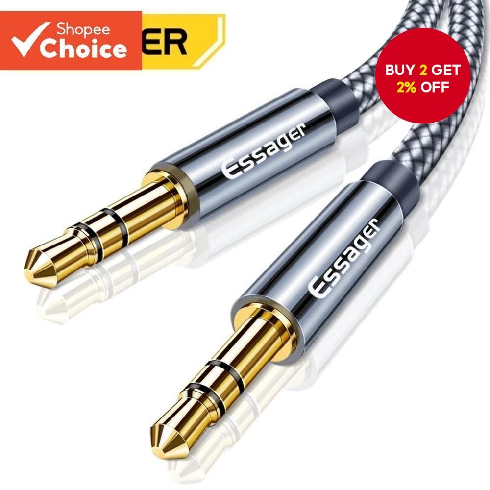 Essager 3.5mm Jack Aux Cable Audio Adapter for Speaker Car Headphone ...
