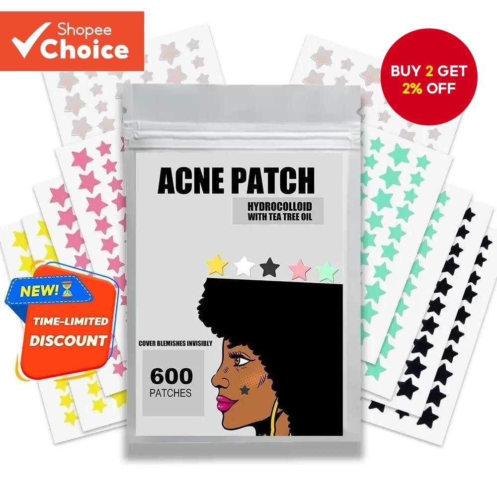 Star Acne Patch Hydrocolloid With Tea Tree Oil 600PCS/1200PCS | Shopee ...
