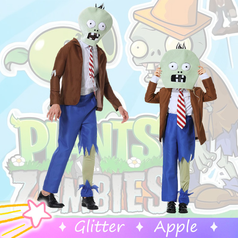 Plants vs Zombies Cosplay Costume For Kids Boy Girl Adult Green Skin ...