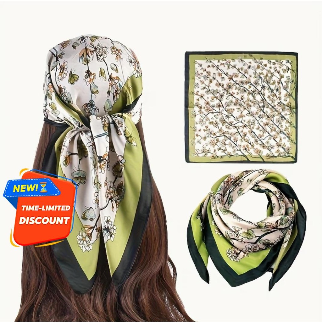 Women’s Satin Head Scarf – 27" Square Silky Wrap for Sun Protection ...
