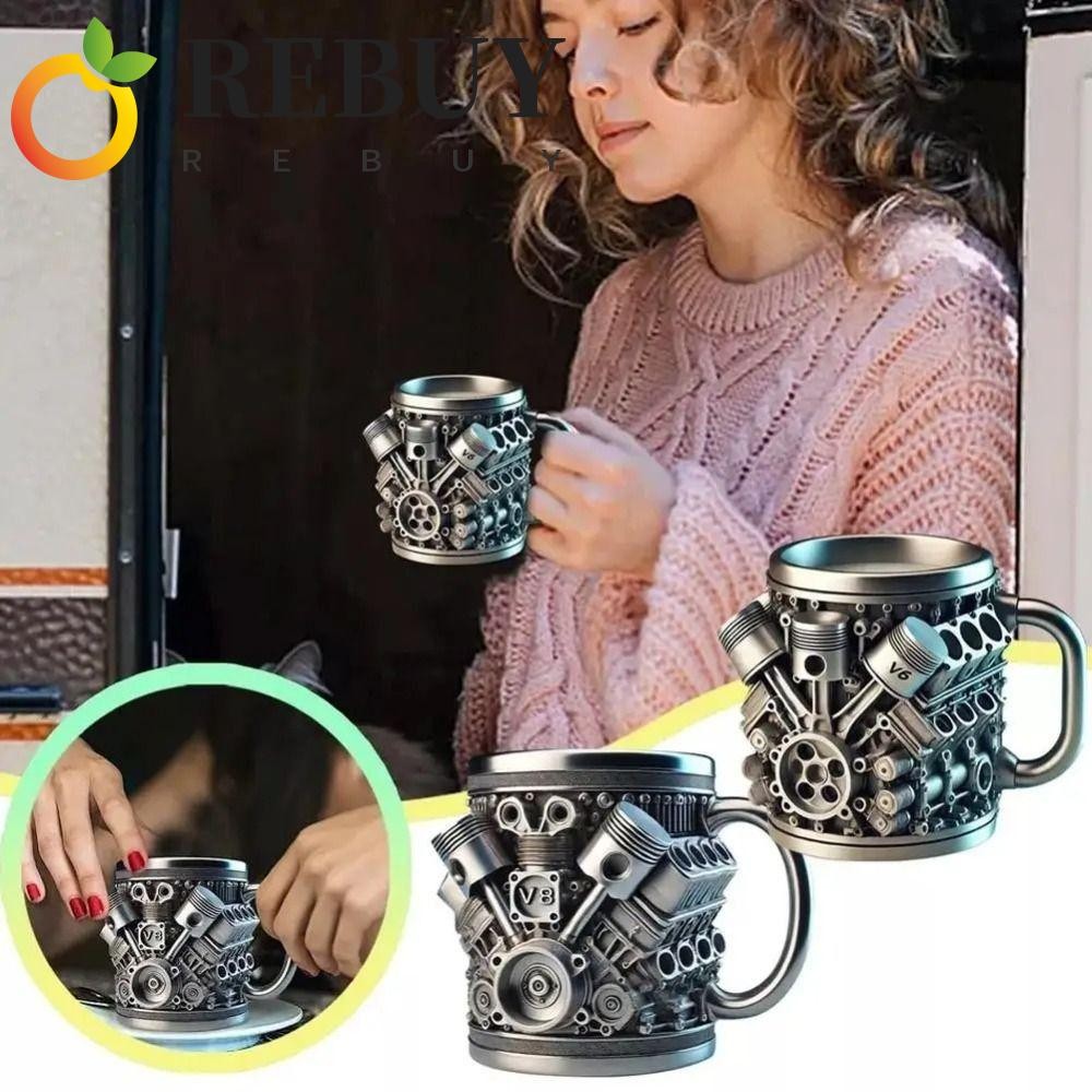 REBUY Car Engines Themed Coffee Mug, Rust-Proof Kitchen Drinkware V8/V6 ...