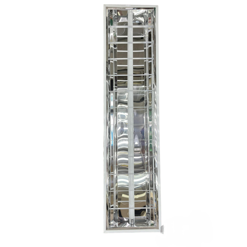 Ecolum 12x48" Louver Recessed LED Fluorescent Fixture with Lamp ...
