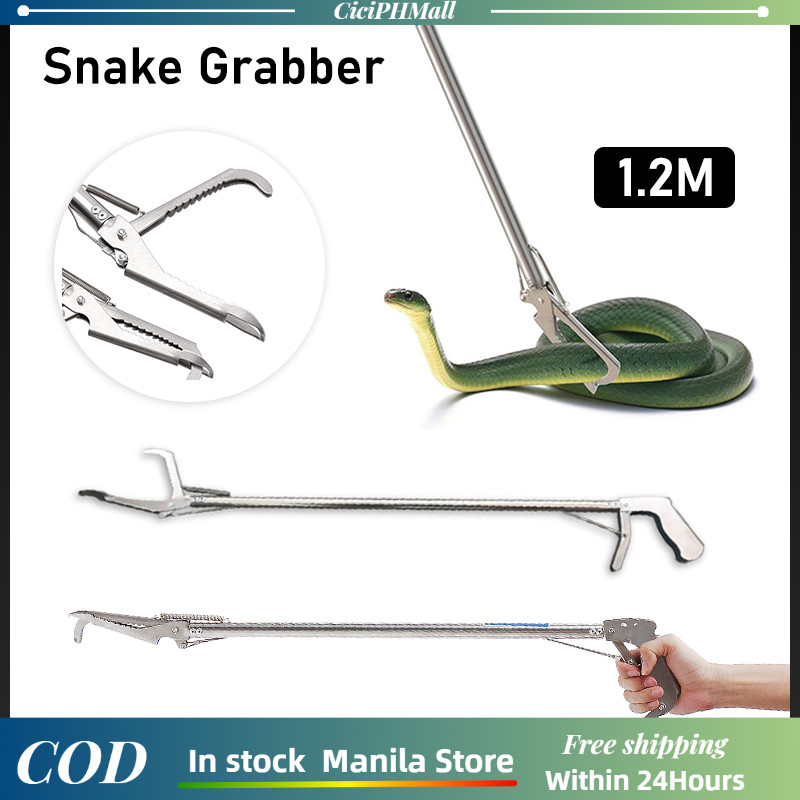 120cm Stainless Steel Snake Pliers Reptile Wide Jaw Snake Control ...
