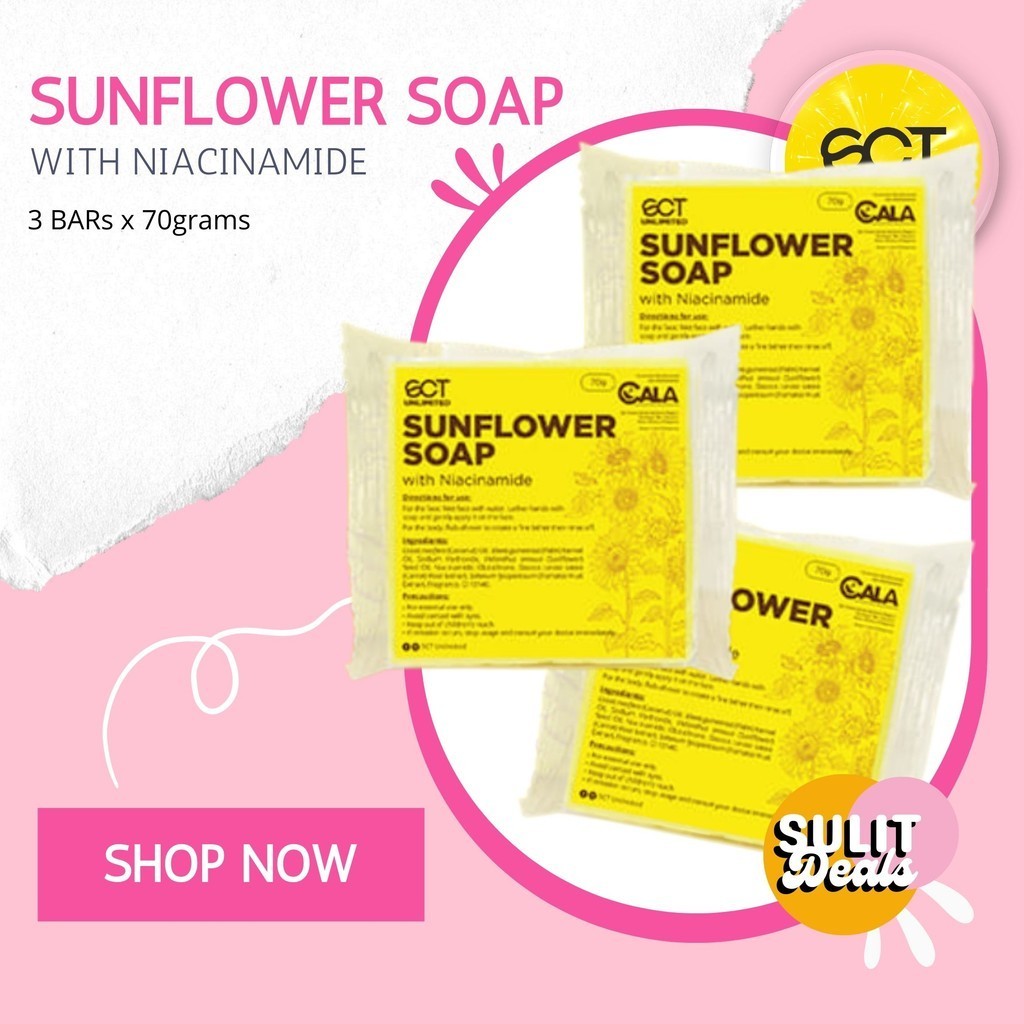 SCT Unlimited 3 BARS Sunflower Soap MINI 70g | with Niacinamide ...