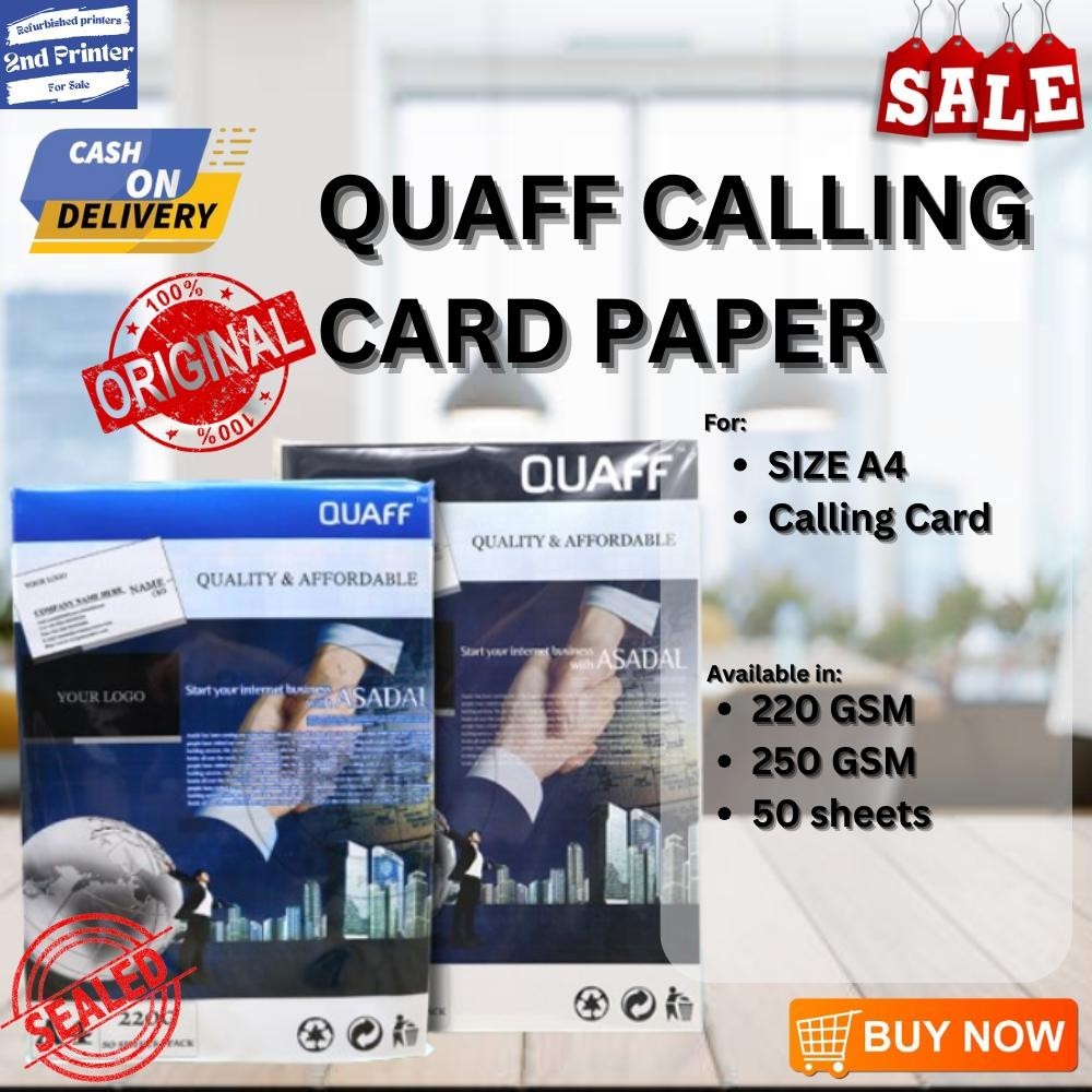 QUAFF Calling Card Paper 220GSM | 250GSM A4 Size Matte Texture 50sheets ...
