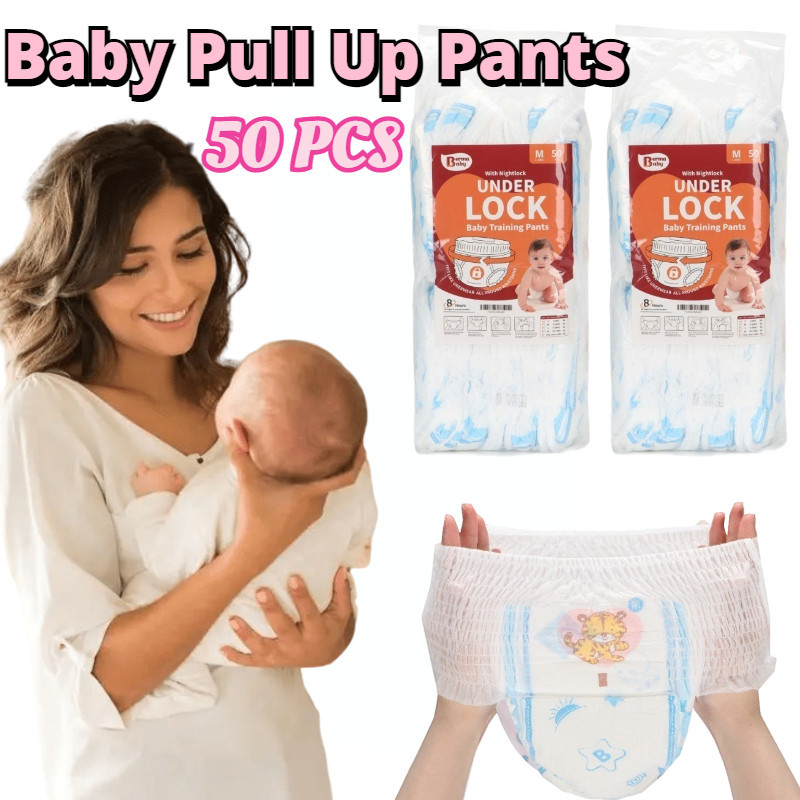 Baby Pull Up Pants Baby Disposable Diapers 50 Pcs Baby Pull Up Diaper ...