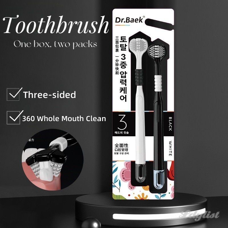 2/3/6 Pcs Three-sided Toothbrush Adult 360 Whole Mouth Clean Nursing ...