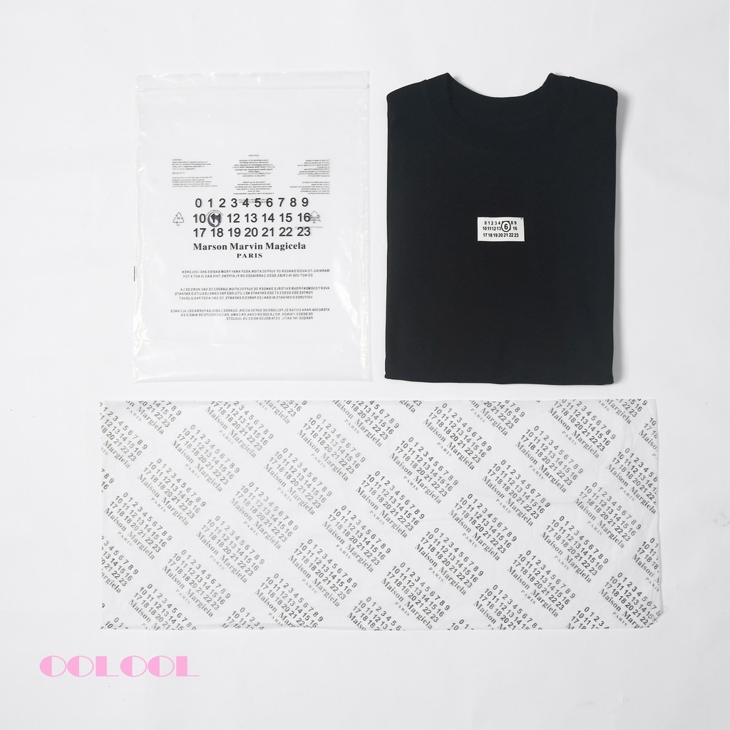 High quality M*M6 number label patch T-shirt short sleeve unisex ...