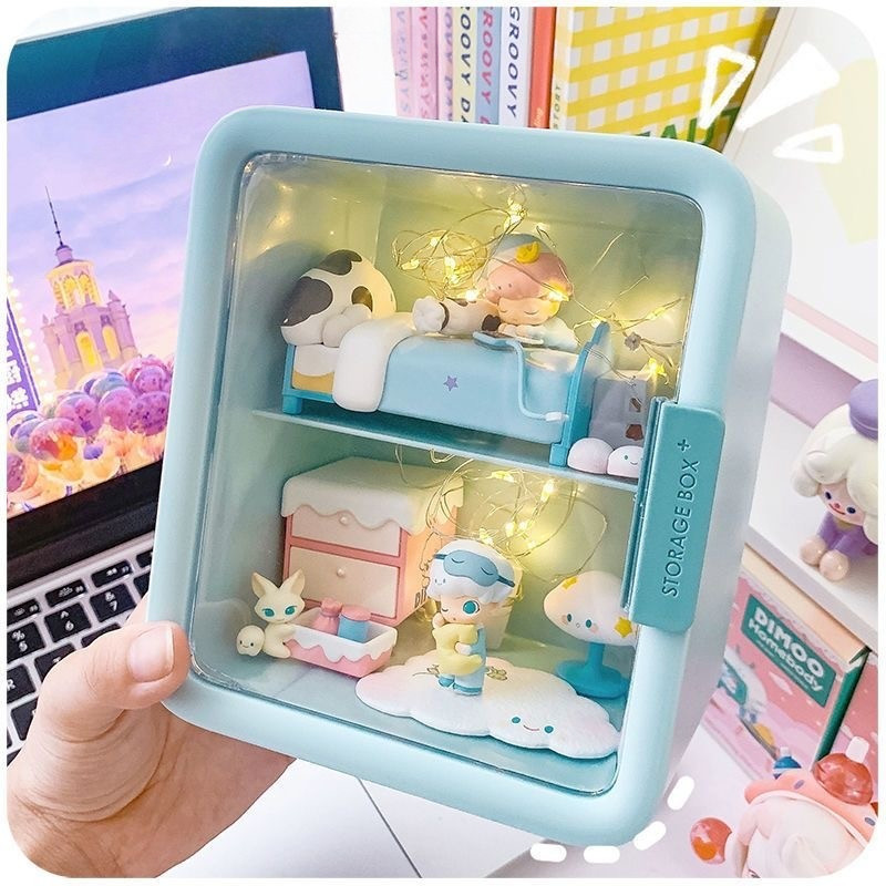 doll display organizer box Hand-Made Display Cabinet Transparent ...