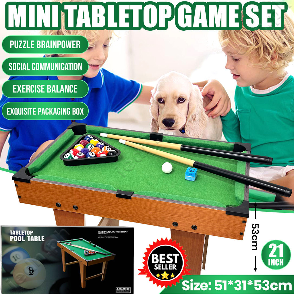 Billiard Table Set for Kids Mini Billiard Table Wooden Tabletop With ...