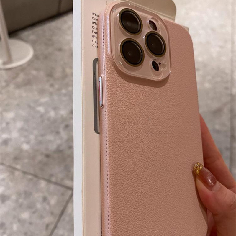 Luxury Solid Colour Lychee Pattern Frosted Phone Case iPhone for 15 Pro ...