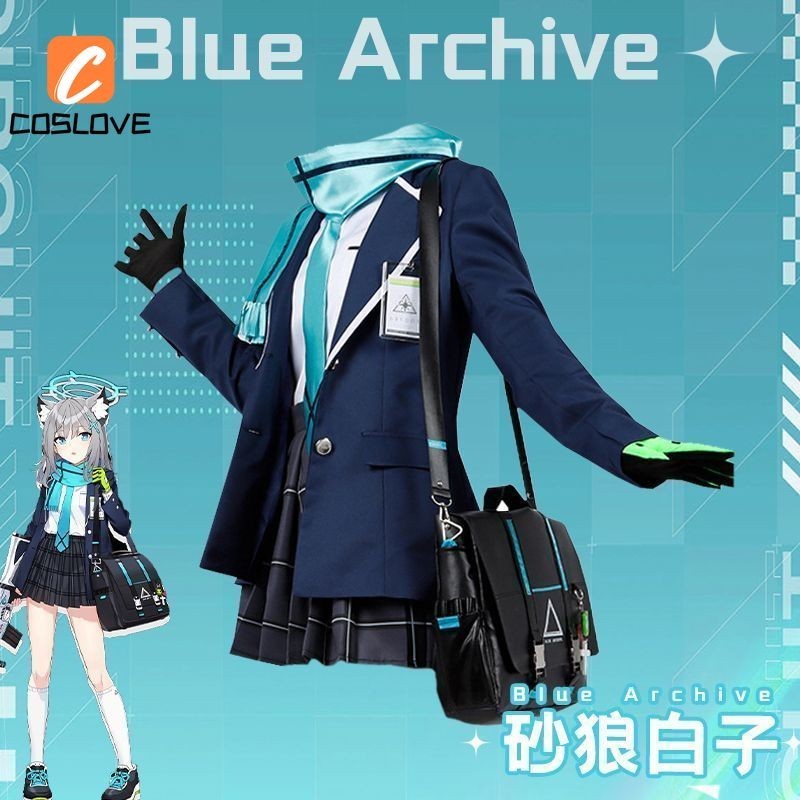 Anime Game Blue Archive Sunaokami Shiroko Cosplay Full Set Costume Suit ...