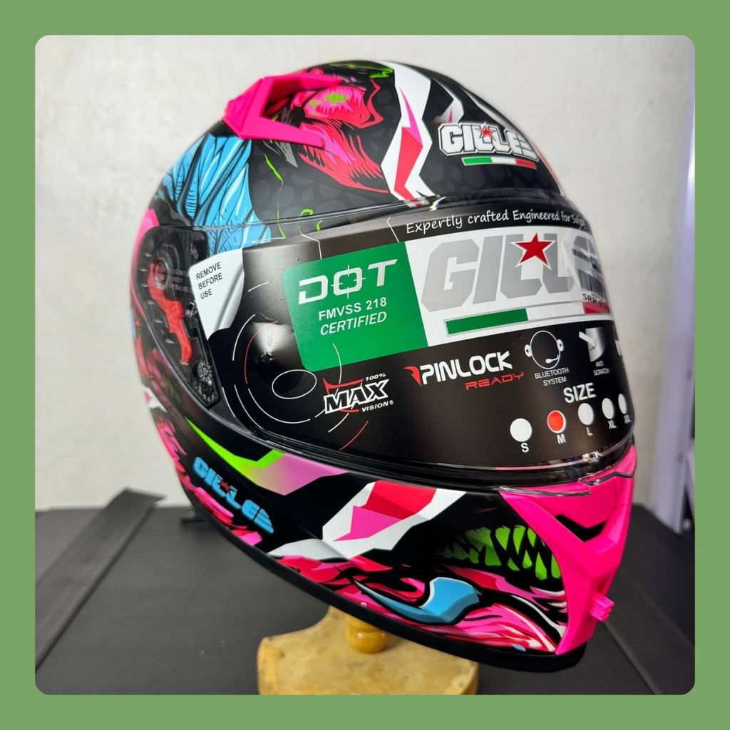 Gille gts v1 Slifer m.black pink blue dual visor fullface helmet ...
