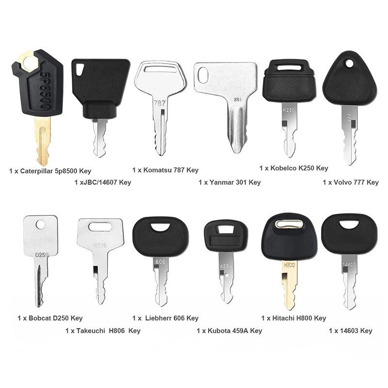 12 Keys Heavy Equipment Construction Ignition Key For Caterpillar Jcb ...