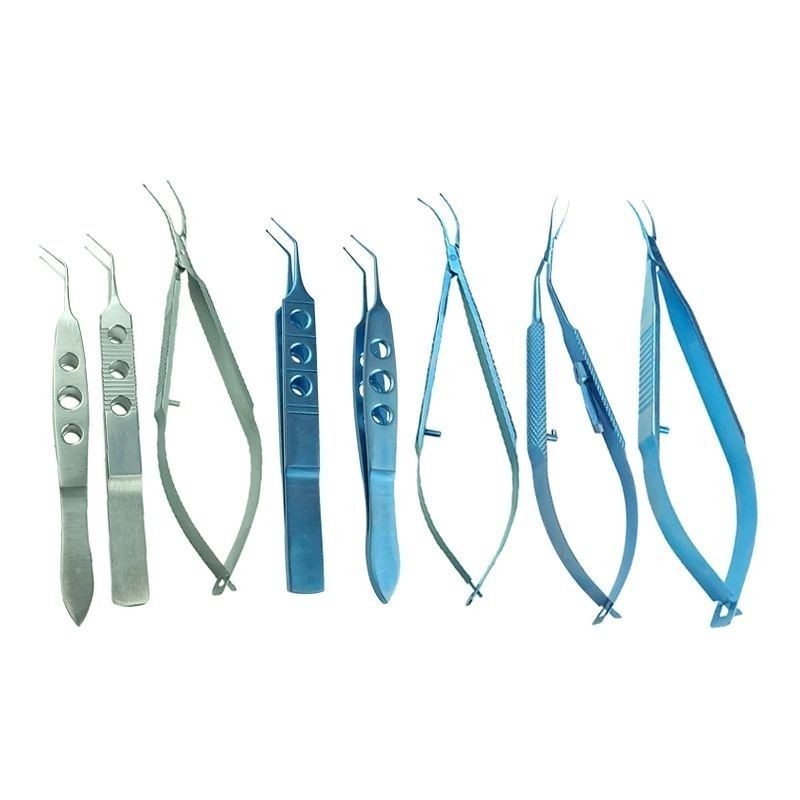 Stainless/ titanium Flat Handle Lens Implantation Forceps Flat-handle ...