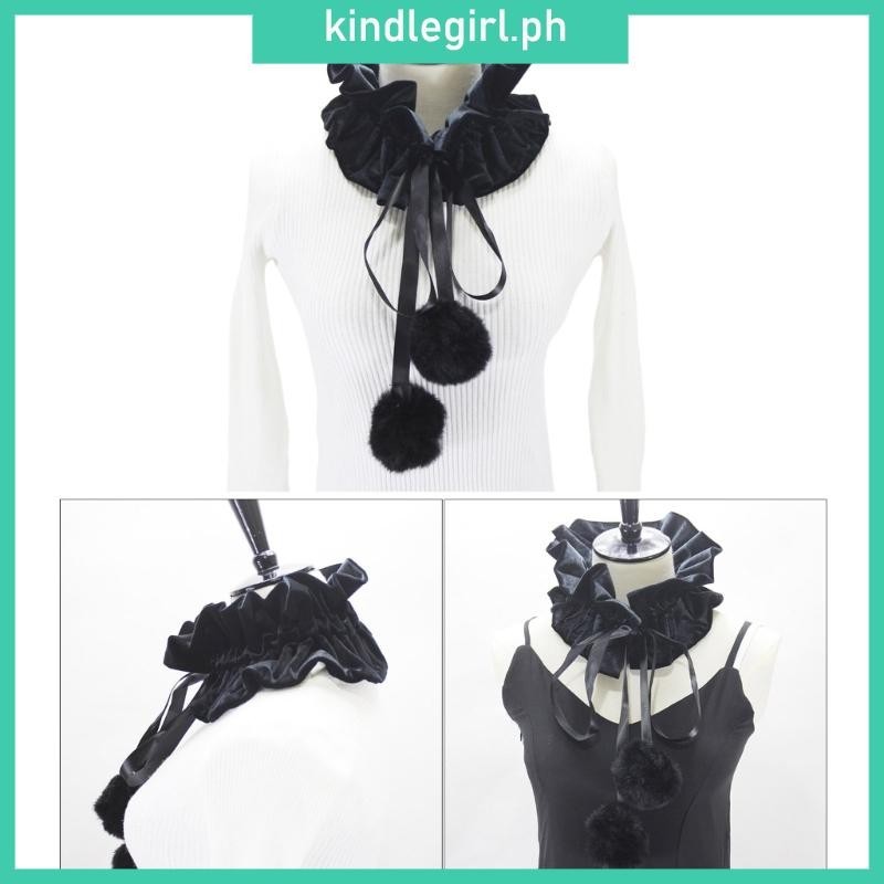 KING Womens Vintage Renaissance Lace Ruffle Faux Collar Victorian Neck ...