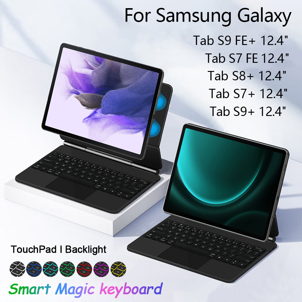 Folio Case Keyboard for Samsung Galaxy Tab S9 FE Plus S9 Plus S7 FE S7 ...