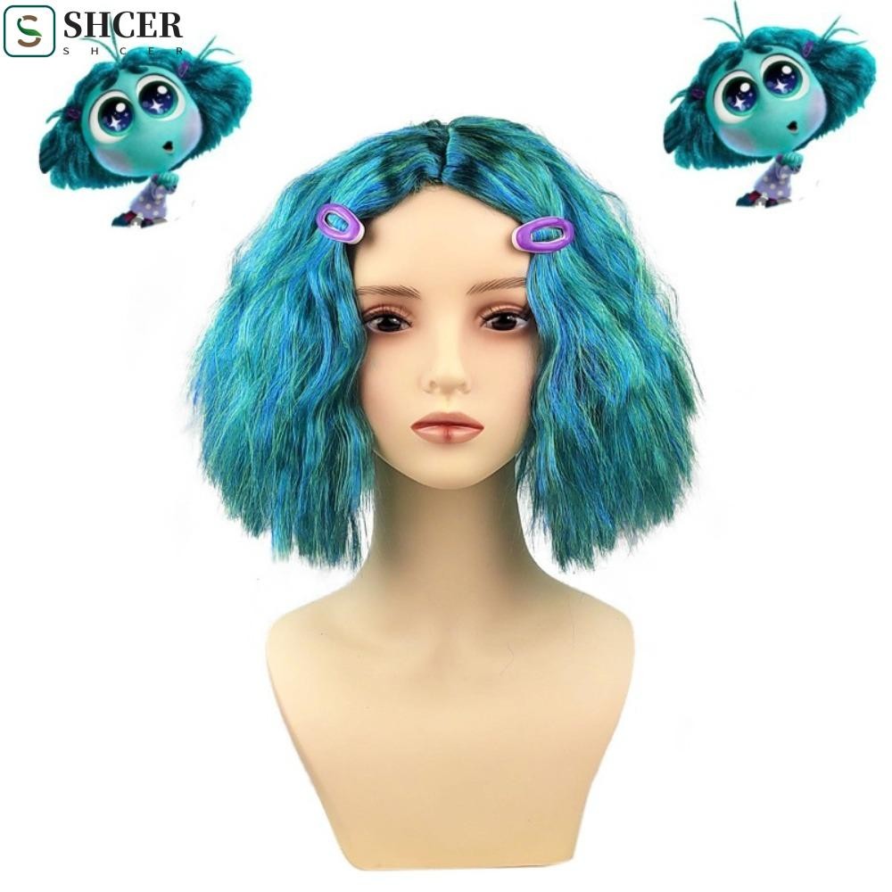 SHCER Envy Cosplay Wig, Movie Water Drop Clip Anime Inside Out 2 Wig ...