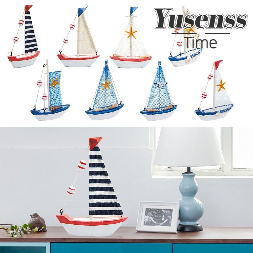 YUSENSS Sailing Boat Model, Mediterranean Style 15*11*3cm Seashell Ship ...