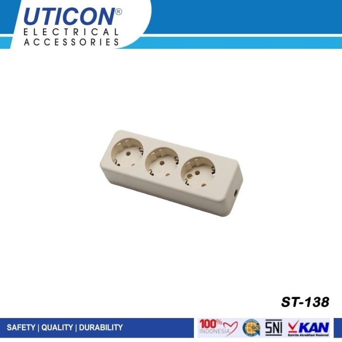 Uticon Socket 3 Hole Grounded Socket ST-138 (Without Cable) | Shopee ...